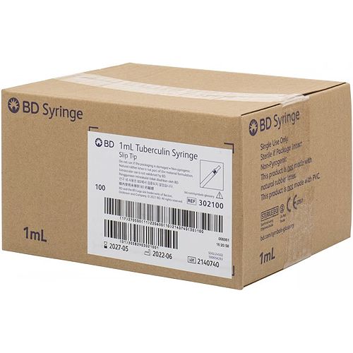Bd 1ml Luer Slip Syringe 302100 Box 100