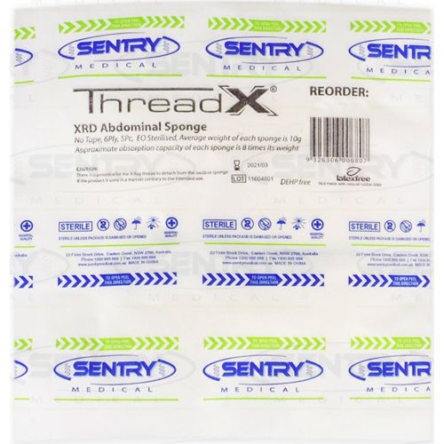 ThreadX XRD Abdominal Sponge 30cm x 30cm ABX004 - Box/50